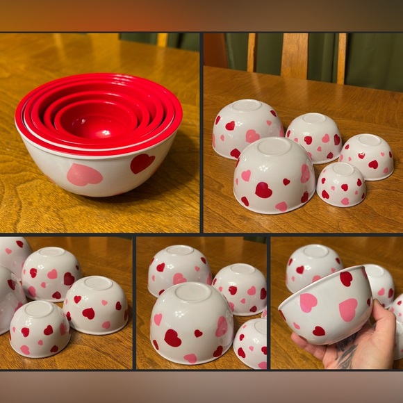 Kitchen | Retro Kitsch Nesting Melmac Valentine Measuring Bowls ...